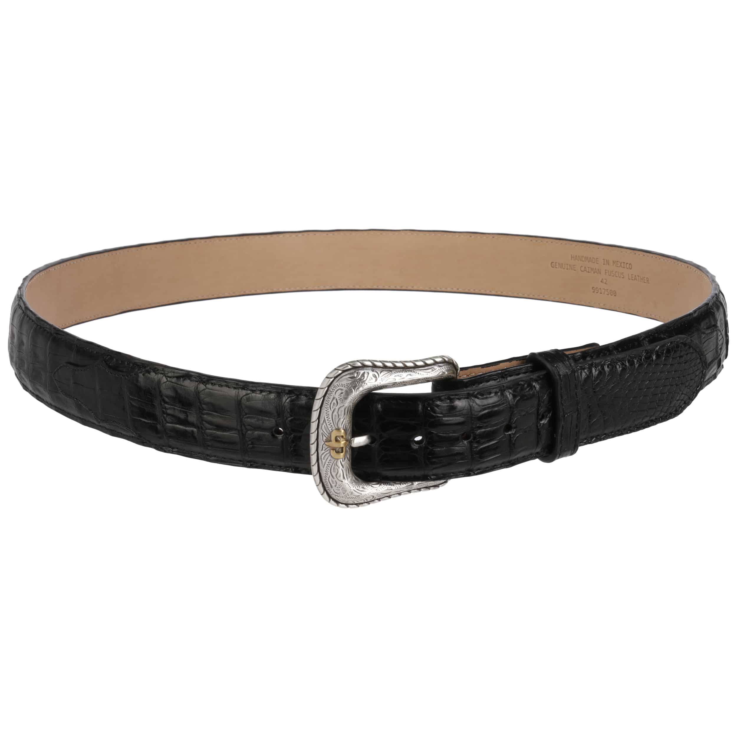 Caiman Western Leather Belt by Stetson - 260,00