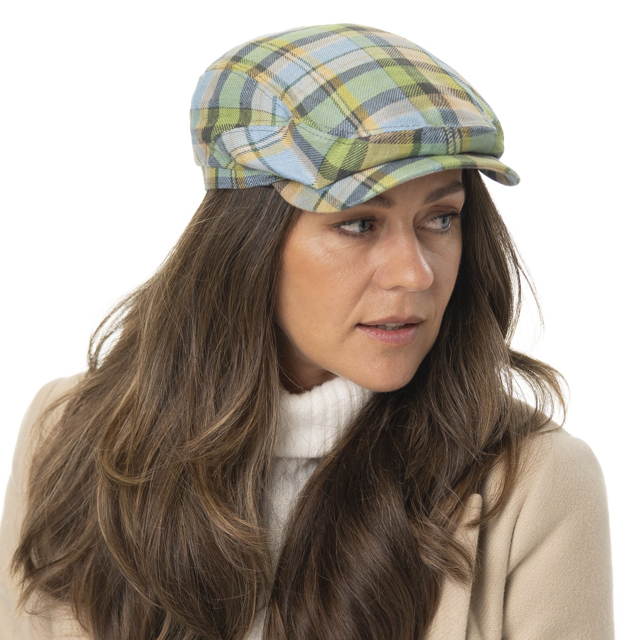 Checked Linen Driver Flatcap by Stetson - 99,00