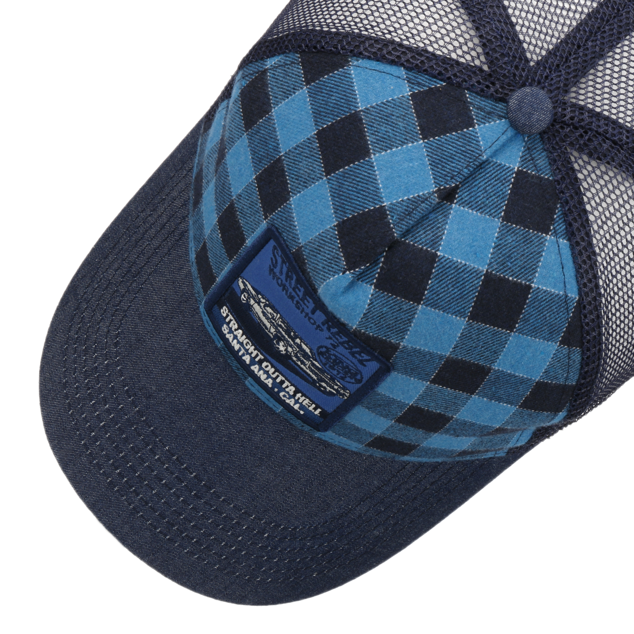 Checker Blue Trucker Cap by King Kerosin - 39,95
