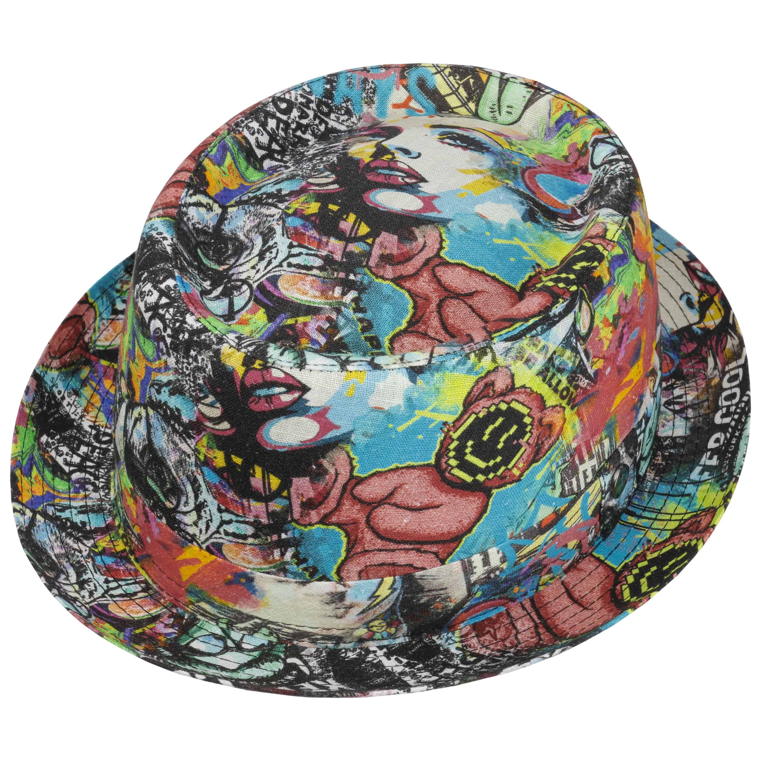 Fantasy Print Pork Pie Leinenhut by Lierys - 89,95