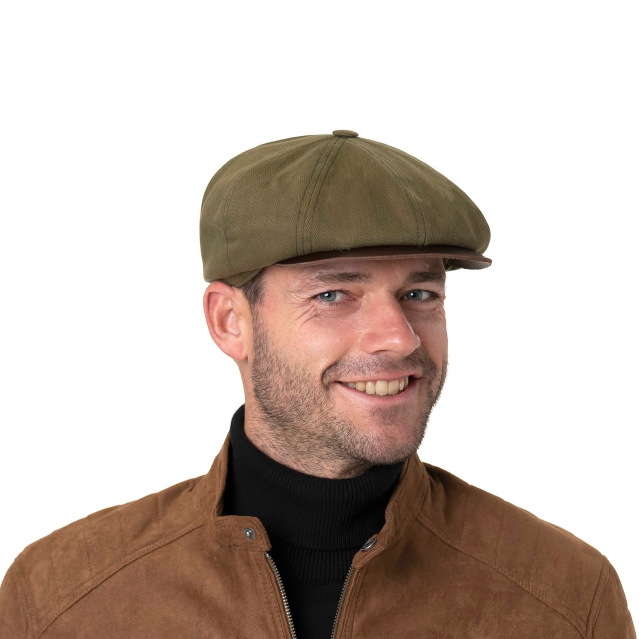 Hatteras Olive Cotton Flatcap by Stetson - 79,00
