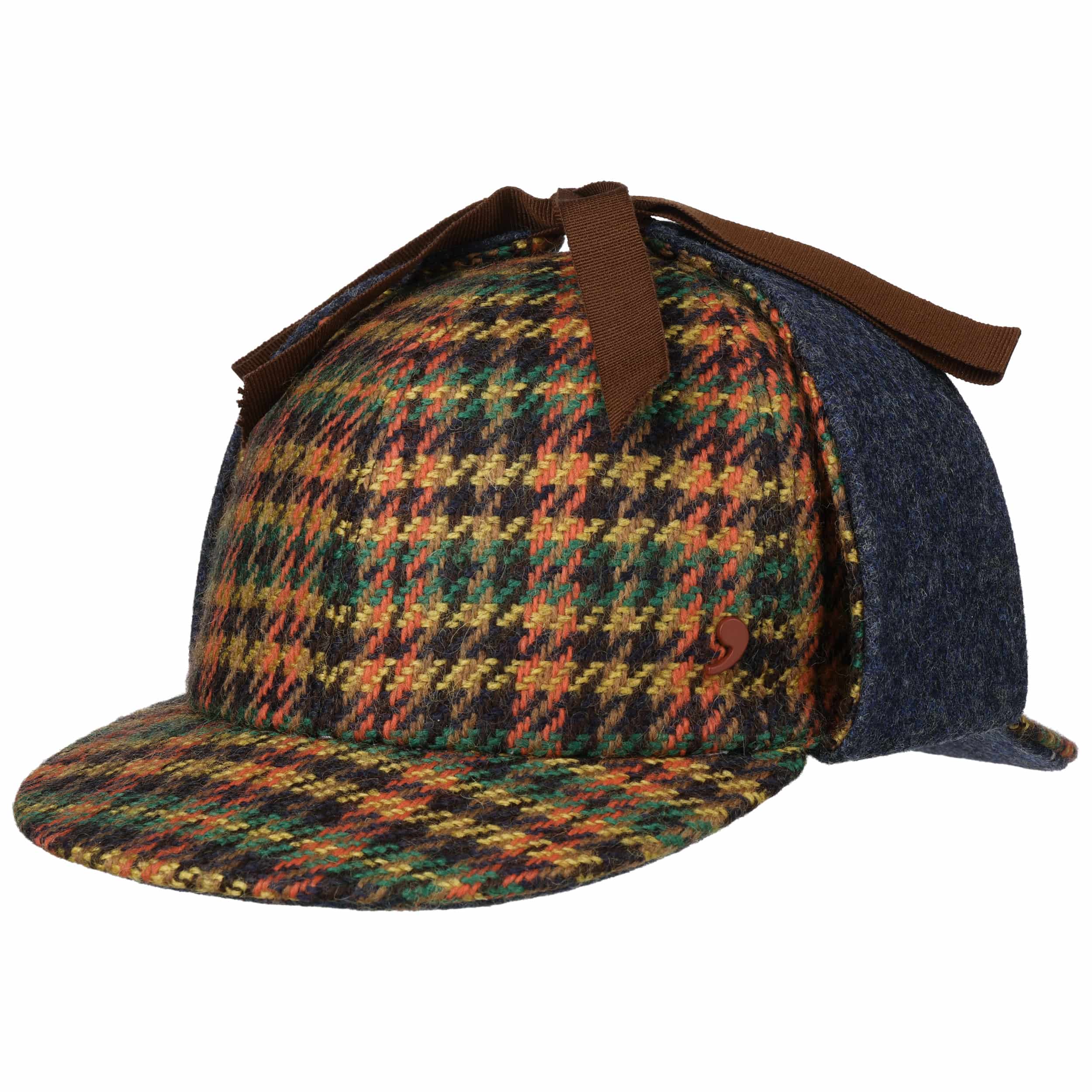 Houndstooth Deerstalker Cap by Alfonso D'Este - 129,00