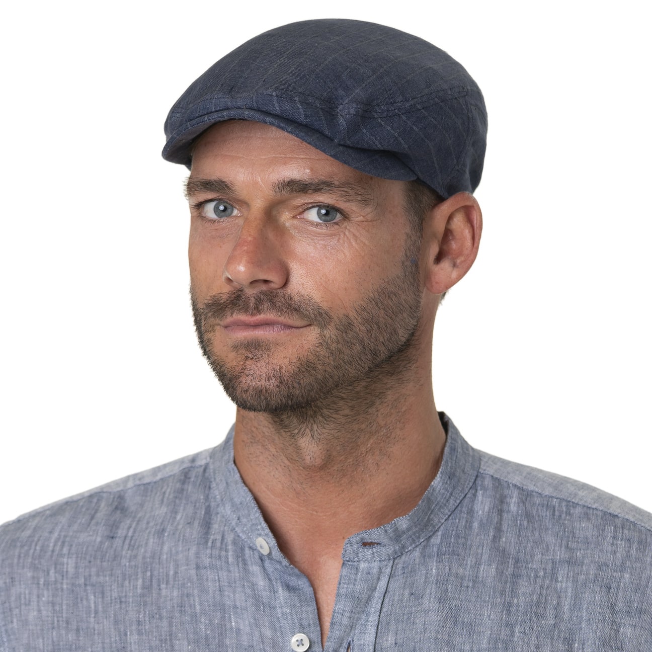 Kent Striped Linen Flat Cap by Stetson - 659,00 kr