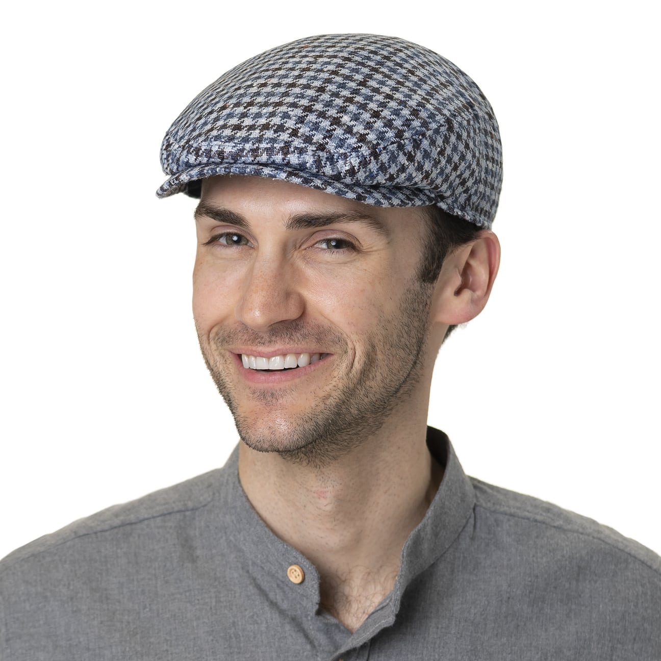 Kent Tricolour Houndstooth Flat Cap by Stetson - 1119,00 kr