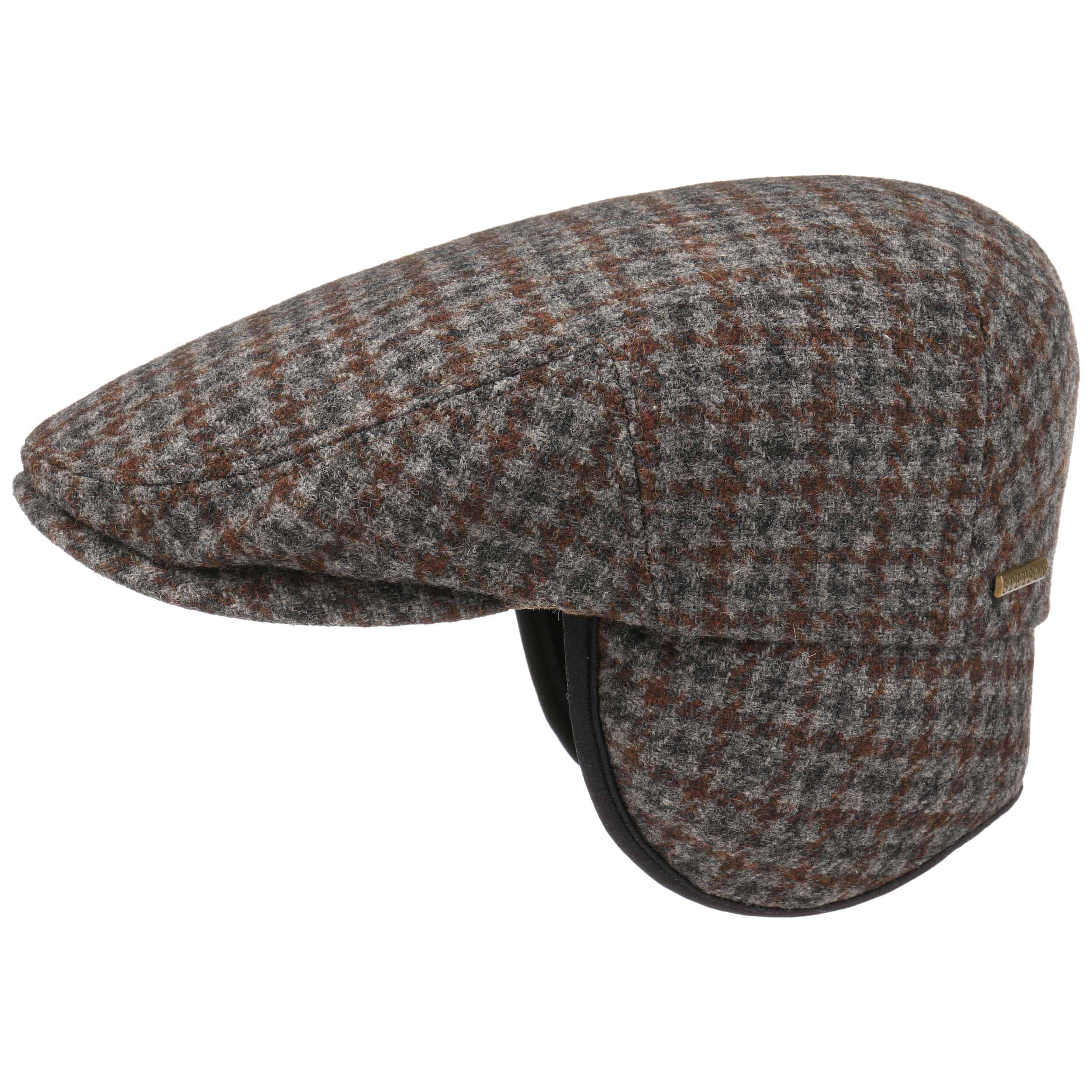 Kent Wool Check Earflaps Flatcap by Stetson - 69,00