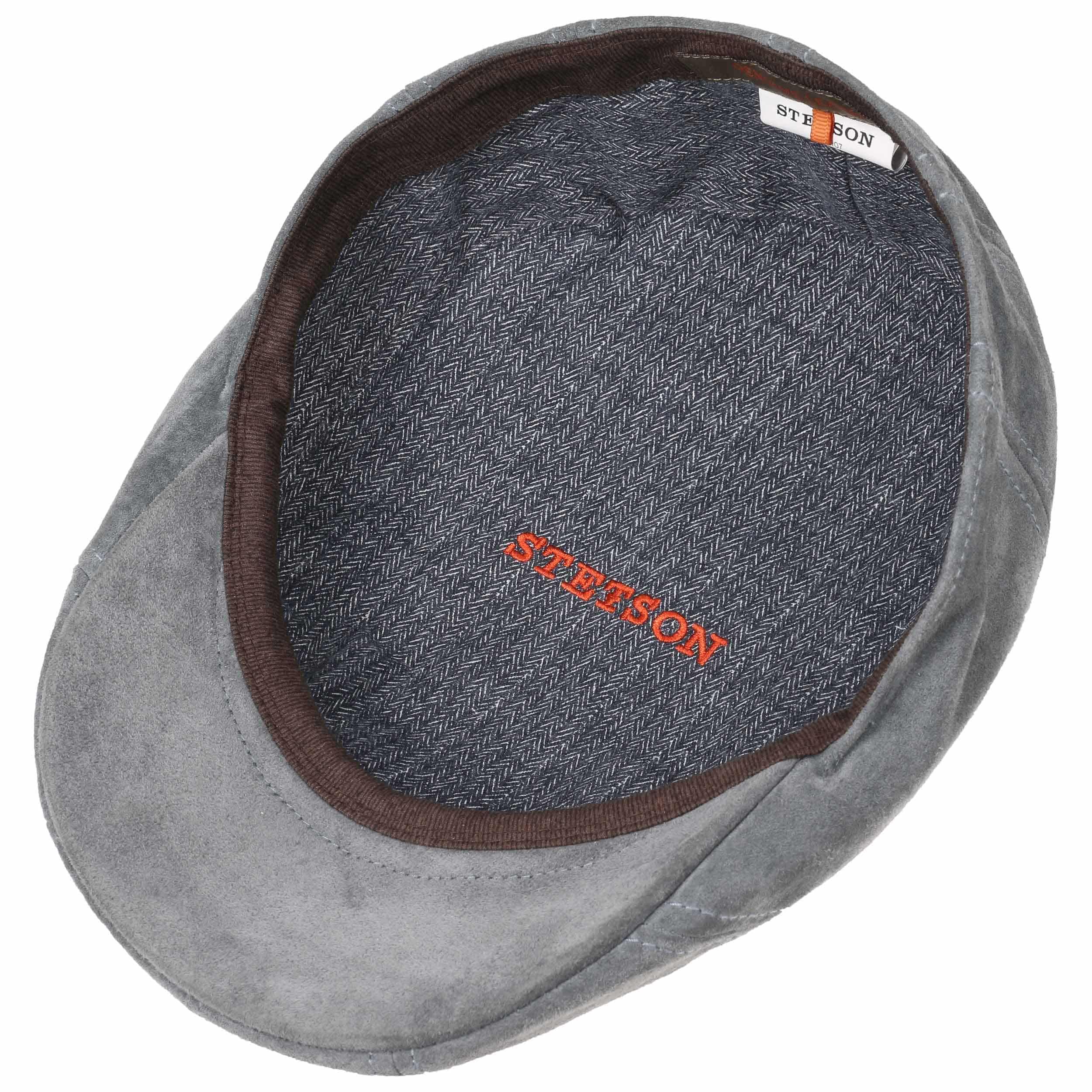 Nubuck Leather Pigskin Flat Cap by Stetson - 89,00