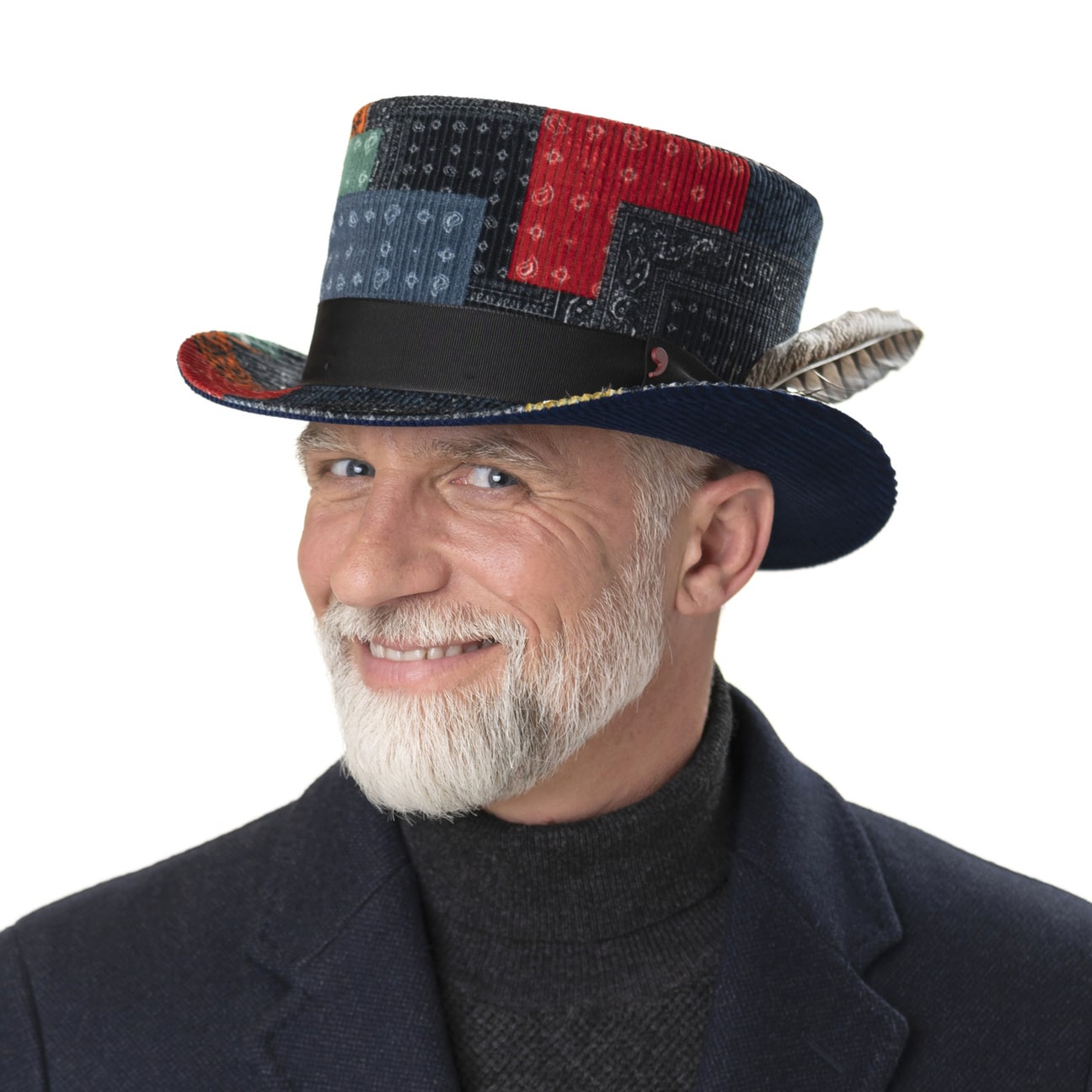 Patchwork Zylinder mit Feder by Alfonso D’Este - 199,00