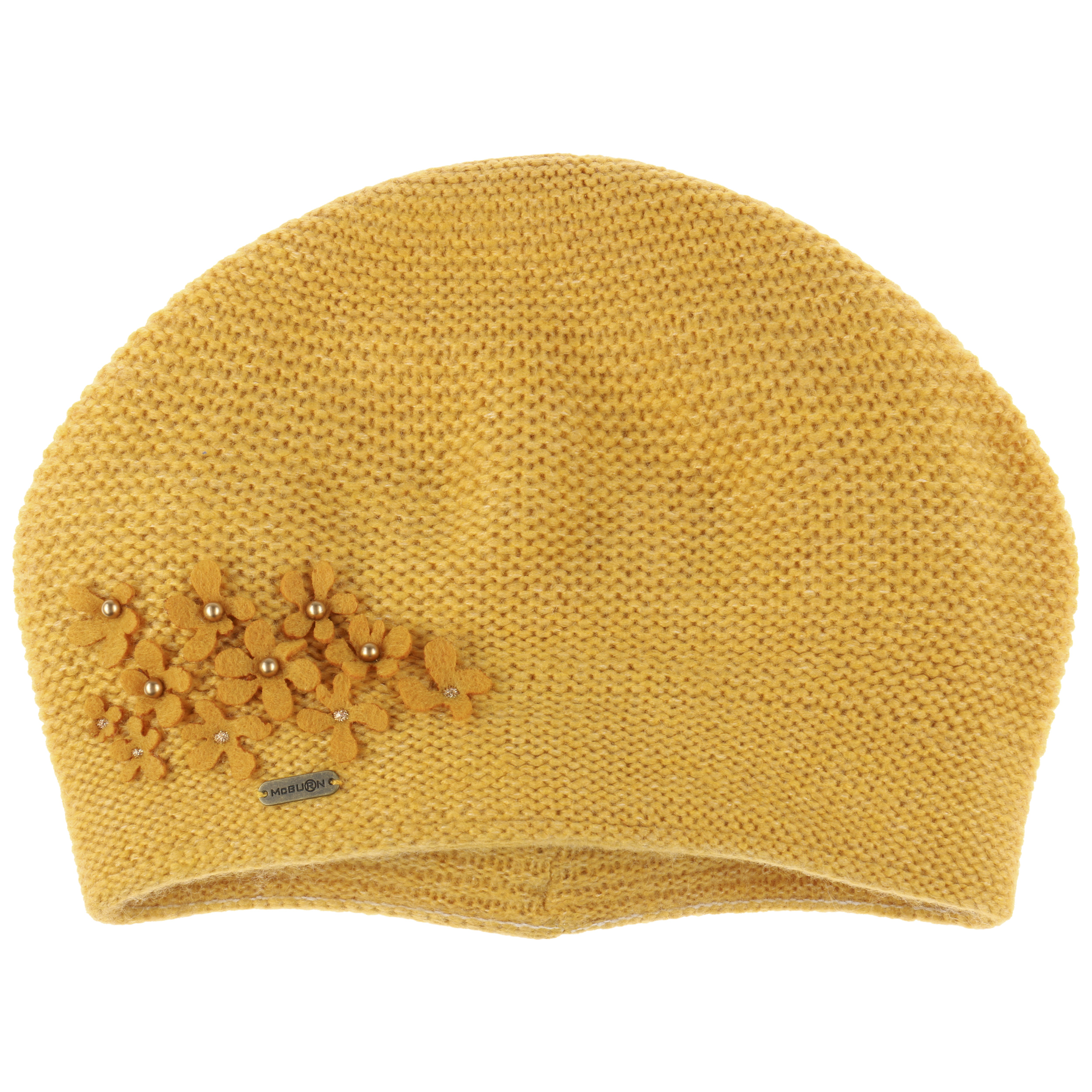 Strikket Baret med Blomster og Perler by McBURN --> Køb hatte, huer ...