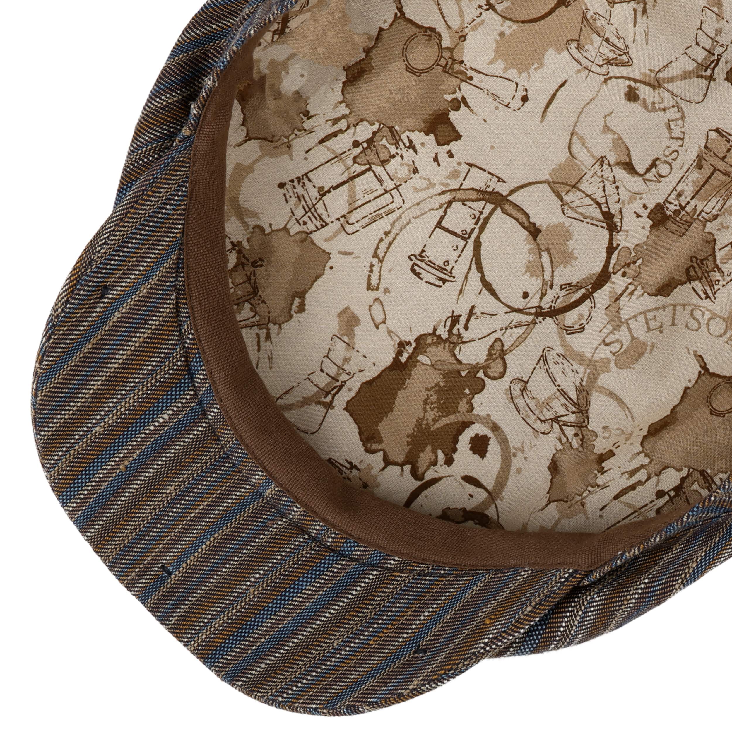 Stripe Barista Driver Flatcap by Stetson - 119,00