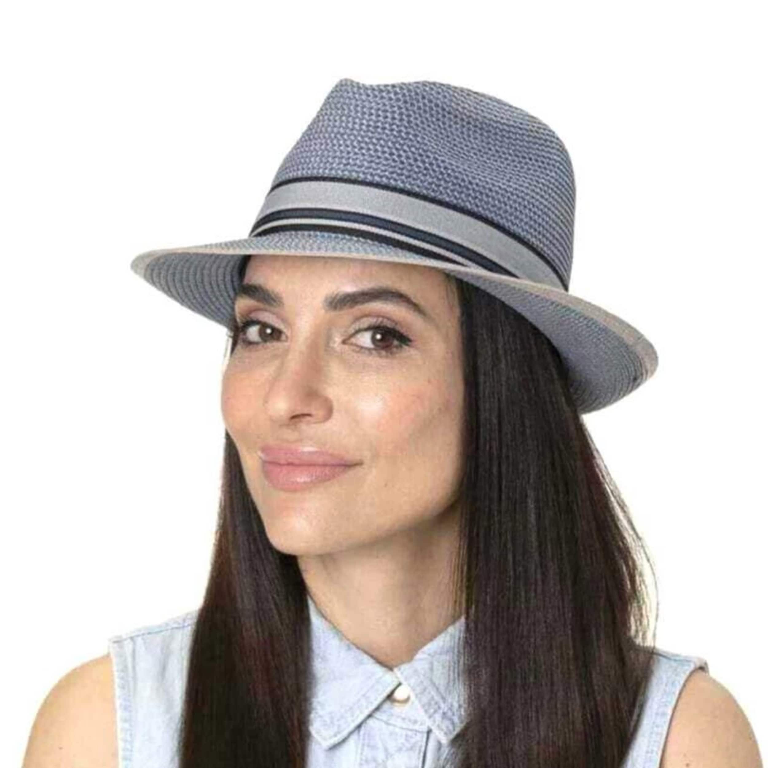 Striped Band Fedora Stråhatt - 529,00 kr