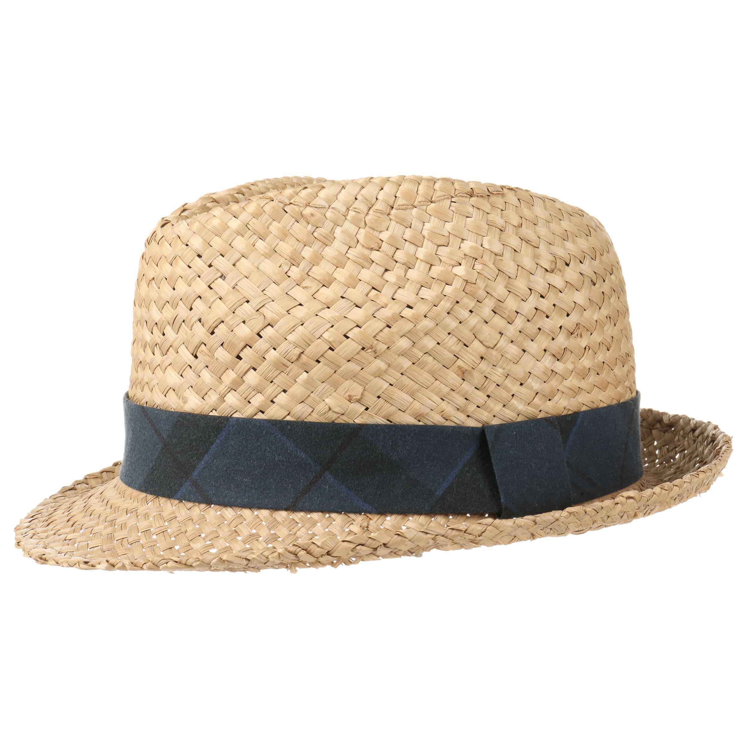 Tartan Trimmed Trilby Strohhut by Barbour