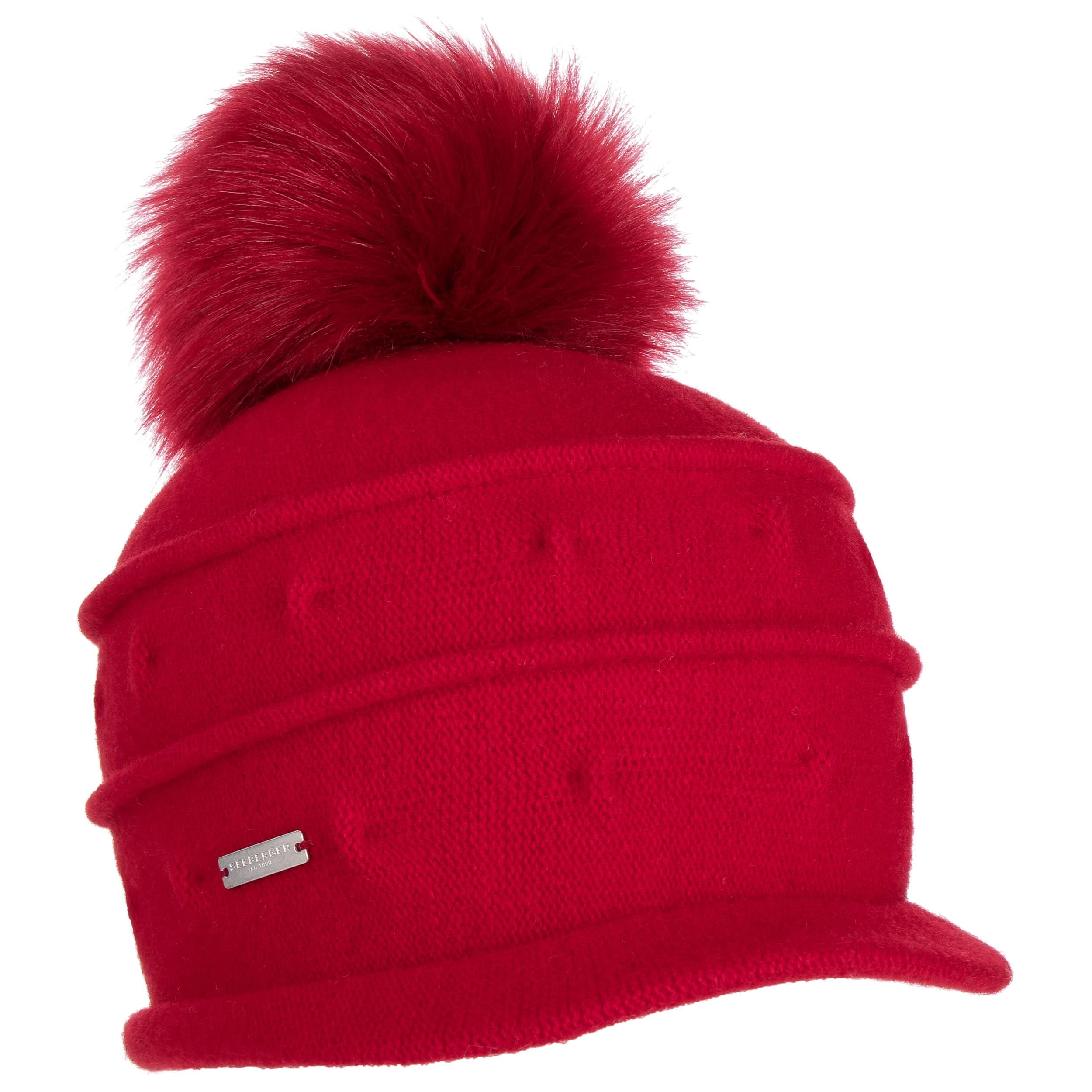 Walkmütze mit Schirm und Bommel by Seeberger - 69,95