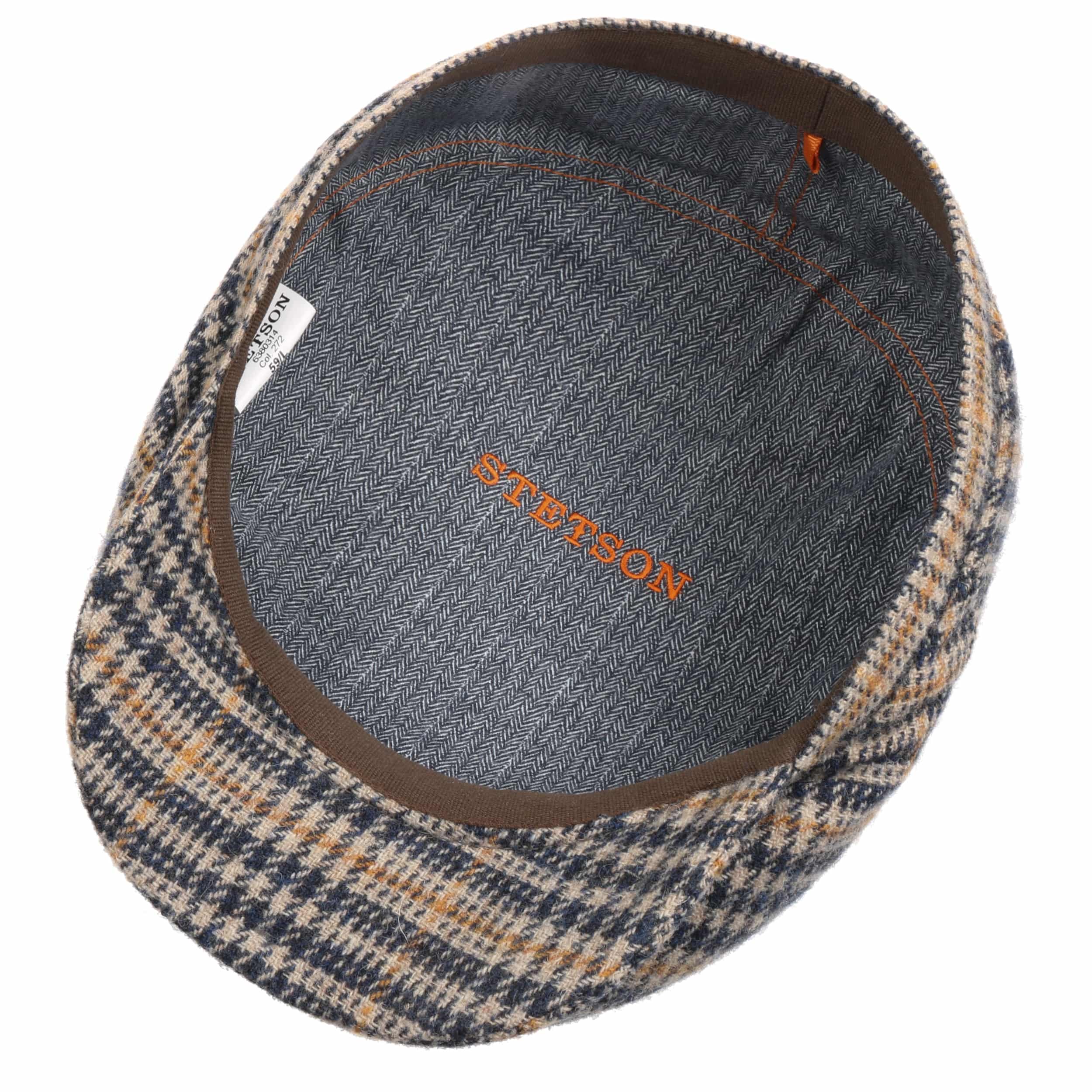 Wool Check Flat Cap by Stetson - 789,00 kr
